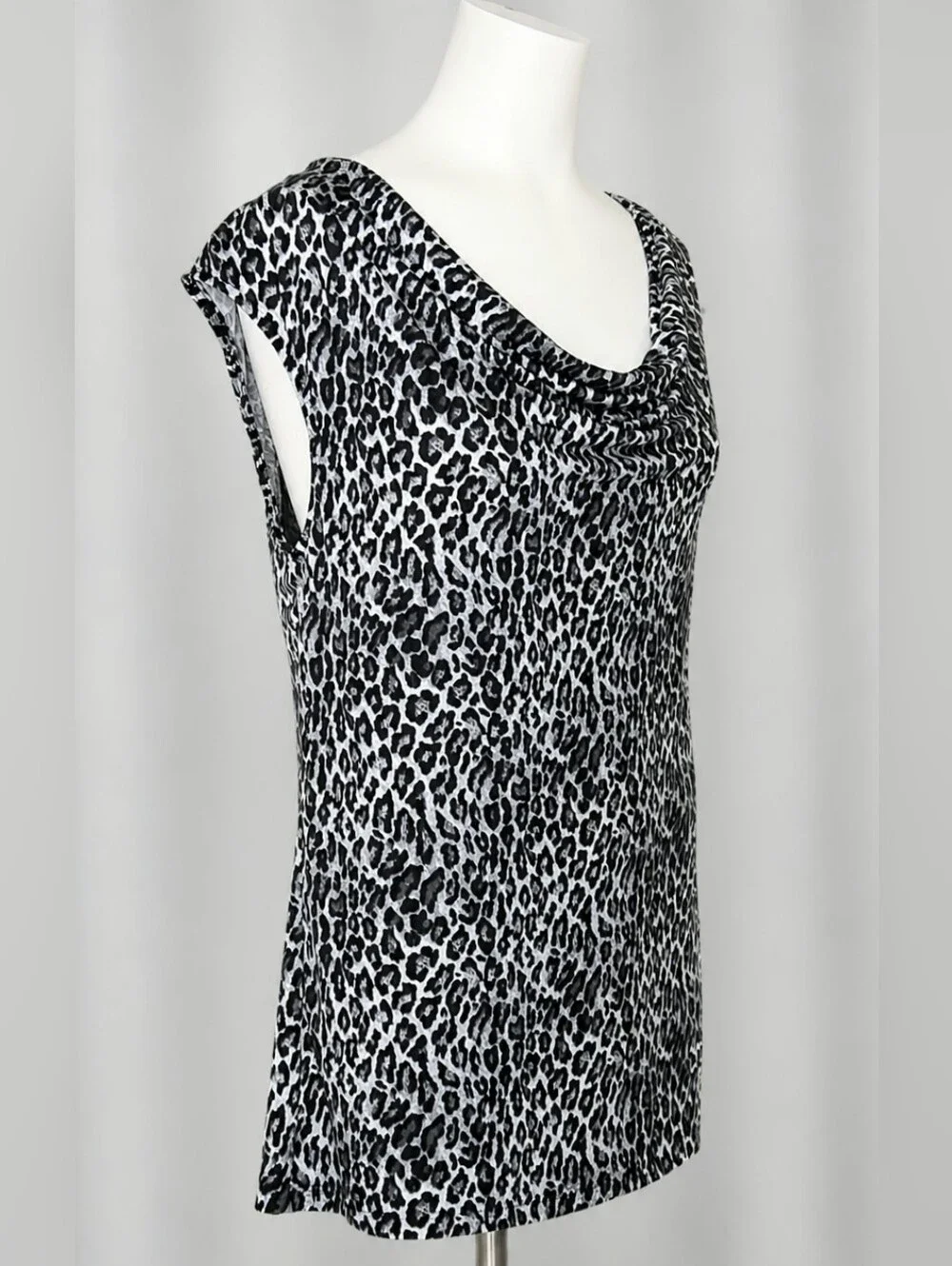 MICHAEL Michael Kors | Tops | Michael Michael Kors Gray Leopard Print ...